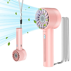 Portable Handheld Fan Rechargeable, Mini Personal Fan, Hand Held Fan With 4 Speeds Portable Turbo Fan, USB 2600mAh Battery Small High Speed Fan for Makeup, Home, Office, Travel and Outdoor Activities