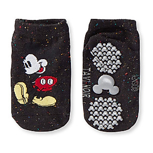 TAVI NOIR Tiny Soles Disney Character Pattern Toddler Low Rise No-Slip Grip Socks Packs, Mickey, S - 2-4 y/o