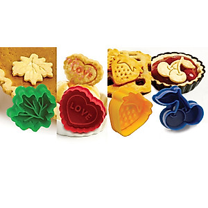 Norpro Pie Topper Cutters Cookie Stamp, Set of 4, Multicolored