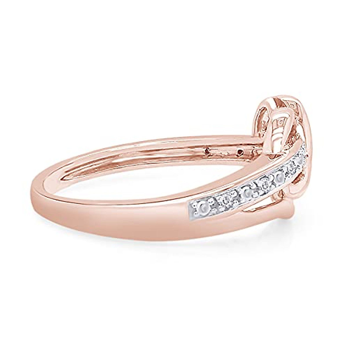 AFFY Sterling Silver Diamond Heart Ring (1/20 cttw, I-J Color, I3 Clarity)