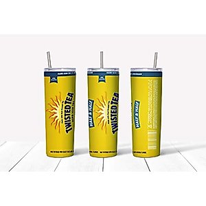 Twisted teas 1/2 20oz Skinny Tumbler with lid and straw
