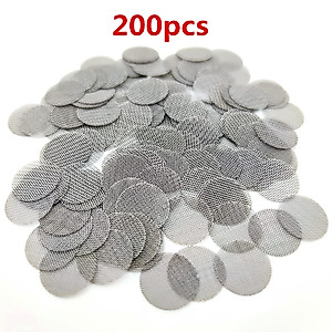 200 PCS 1/2 Pipe Screens, Stainless Steel Pipe Screen Filters 0.5 inch Metal Screens with Black Storage Box