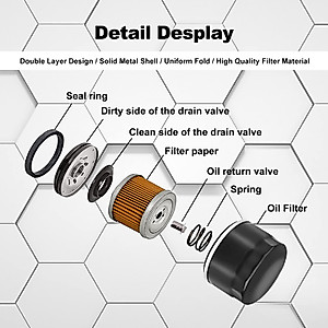 Aouton 12-050-01-S Oil Filter 12 050 01-S1 49065-0721 49065-7007 for CH18 - CH25 CV18 - CV25 CV17-CV26 CH17-CH26 XT1 Kawasaki FR541V FR730V FR651V FR691V Lawn Mower Engine Oil Filter