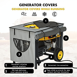 GEHENG Generator Covers, Generator Covers While Running, Top Can Be Opened for Refueling, 600D Silver Coated Oxford Waterproof Cloth+200D Flexible Fabric Inner Lining, Double Layer Material
