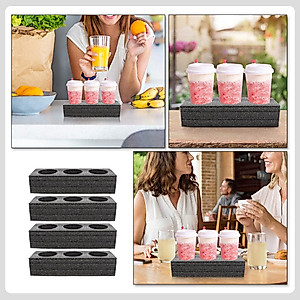 Uonlytech 4pcs Portable Cup Food Drink Carrier Drink Packing Carrier Portable Takeaway Box Water Cup Coffee Supplies Pearl Cotton Milk Tea Tray Takeaway Cup Bottle Takeaway