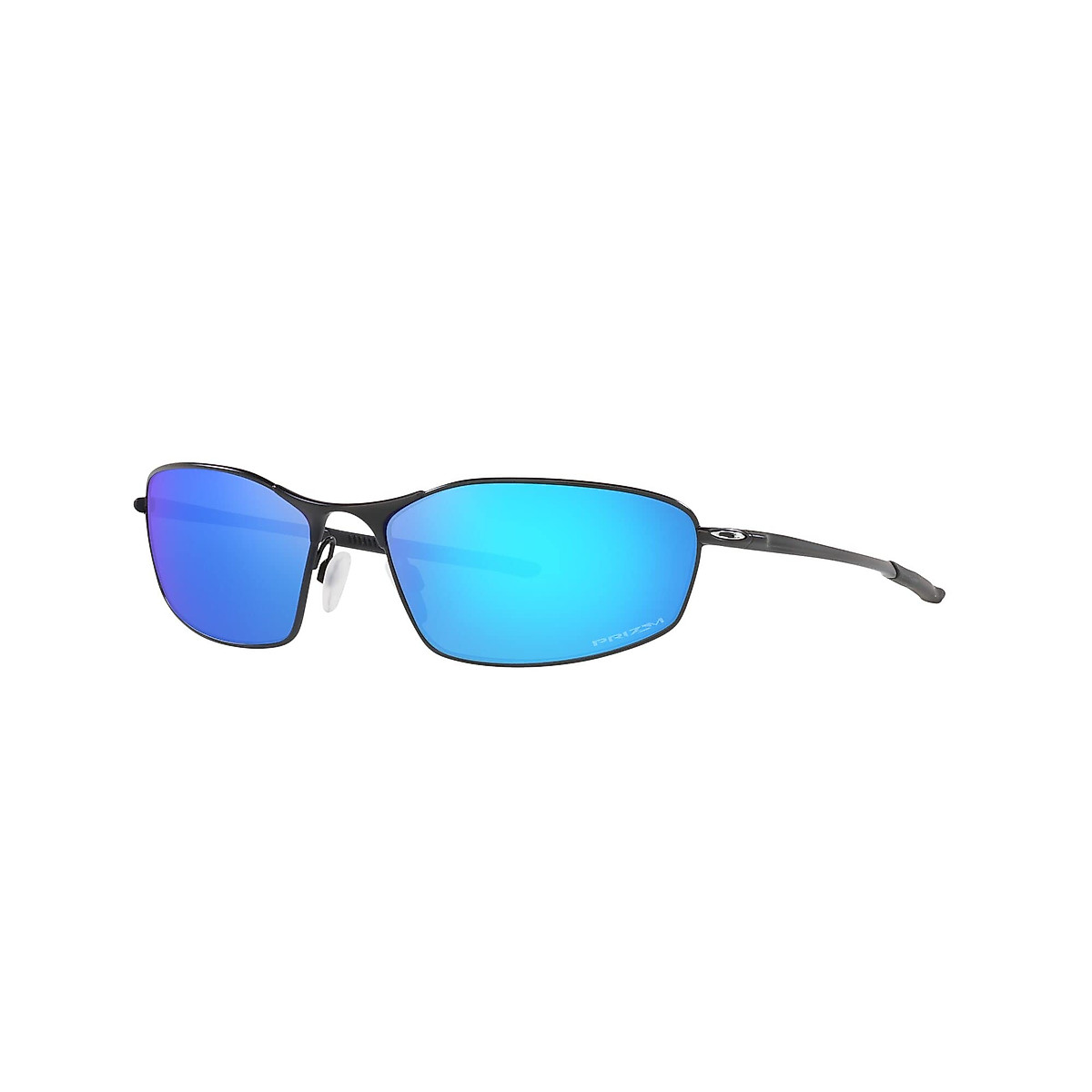 Oakley Men's OO4141 Whisker Oval Sunglasses, Satin Black/Prizm Sapphire, 60 mm