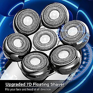 Head Shavers for Bald Men,Upgrade 5 in 1 Electric Razor Head Shaver,7D Blad Head Shaver with Nose Hair Trimmer,Hair Clippers,IPX6 Waterproof,Anti-Pinch,USB Rechargeable