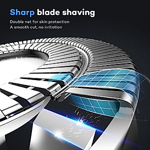 Replacement Head Shavers for Bald Men, 5 and 6 Heads Beard Hair Replacement Blade, Easy to Clean Electric Shaver Fit Your Face and Head Shave for Bald