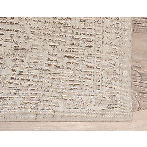 Unique Loom Chateau Collection Distressed, Textured, Vintage, Border, Rustic, Traditional Area Rug, 5 ft x 8 ft, Beige/Light Brown