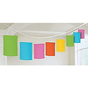 amscan Multicolor Party Lantern Garland, 12', Model:22055.90