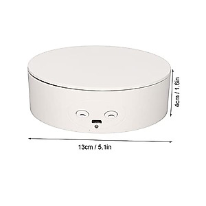 Tharyee Electric Rotating Display Stand, 360 Degree Rotating Turntable, 360 Degree Rotating Display Stand Maximum Load 6.6lb Electric Rotating Turntable for Wine Bottles Cosmetics (White)