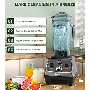 VEWIOR 2200W Blenders for Kitchen, Professional Smoothie Blender with 68oz Tritan Container & 27oz To-Go Cup, Countertop Blender for Smoothies