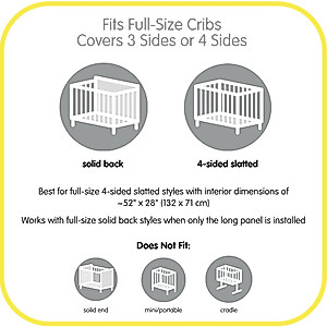 BreathableBaby Breathable Mesh Crib Liner – Classic Collection – Natural Ecru – Fits Full-Size Four-Sided Slatted and Solid Back Cribs – Anti-Bumper