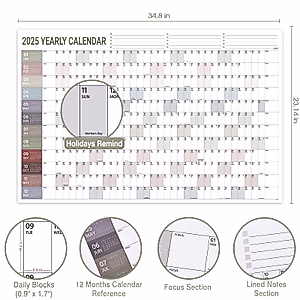 Calendar 2023-2024 - Wall Calendar 2023-2024, 12" x 17", January 2023 - June 2024, 2023 Wall Calendar with 18 Month, Thick Paper,Twin-Wire Binding + Hanging Hook + Large Blocks with Julian Dates - Black Waterink