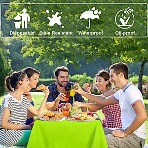 2 Pack Lime Green Tablecloth Plastic Rectangle Table Covers PEVA Lime Green Plastic Table Cloths for Parties Disposable 54 x 108 Inch Tablecloth for Birthday Party School Baby Shower Kitchen Dining