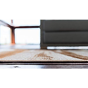 Unique Loom Outdoor Modern Collection Area Rug - Shore (10' x 12' 2" Rectangle, Brown/ Beige)