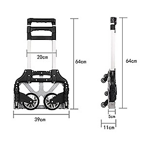 NEOCHY Trolleys,Shopping Cart Folding Grocery Shopping Cart with 2 Wheels Aluminum Alloy Luggage Cart Utility Cart Trolley for Shopping Luggage Tools Grocery Cart/Blue