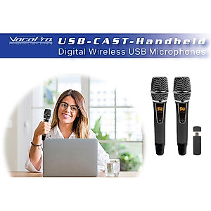 VocoPro Dual Wireless USB Handheld MIC (USBCASTHANDHELD)