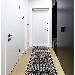 Gloria Non-Slip Rubber Back Kitchen Rug Set 2 Pieces Set 20"X30" & 20"X59" (Modern, Kitchen1992)