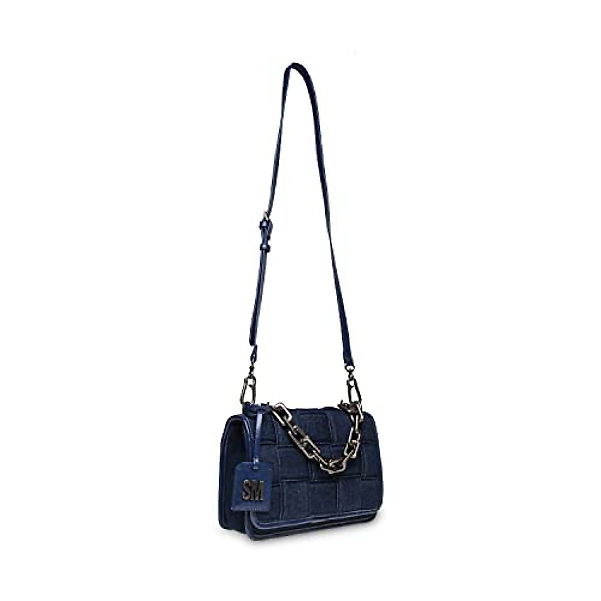 Steve Madden MATTERD Denim Woven Crossbody, Dark Blue