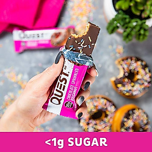 Quest Nutrition Protein Bar Choco Sprinkled Doughnut. Low Carb Meal Replacement Bar w/ 20g+ Protein. High Fiber, Gluten-Free (24 Count)