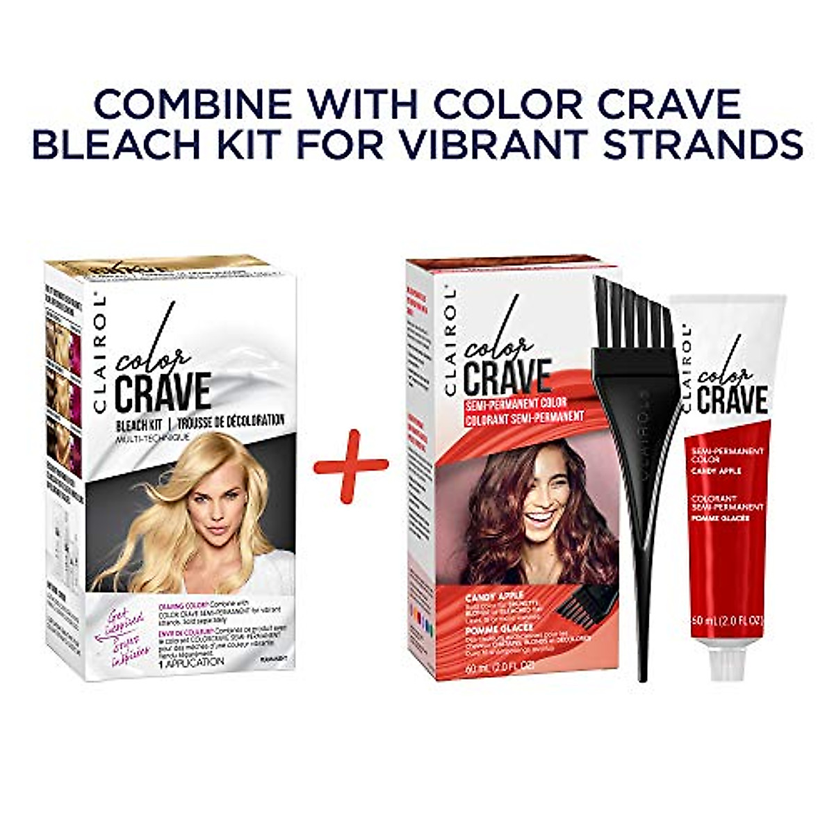 Clairol Color Crave Semi-Permanent Hair Dye, Candy Apple Hair Color, 1 Count