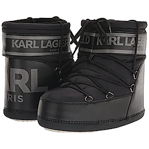 Karl Lagerfeld Paris Women's Pavan Winter Bootie Ankle Boot, Black, 6