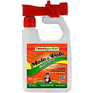 I Must Garden Mole & Vole Repellent Hose End Concentrate: Professional Strength – Twice The Coverage – All Natural Ingredients – 32oz