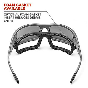 Ergodyne Skullerz Odin Safety Sunglasses, ANSI Z87 Impact Resistant, Durable Full Frame, Non Slip, Polarized, Anti Fog