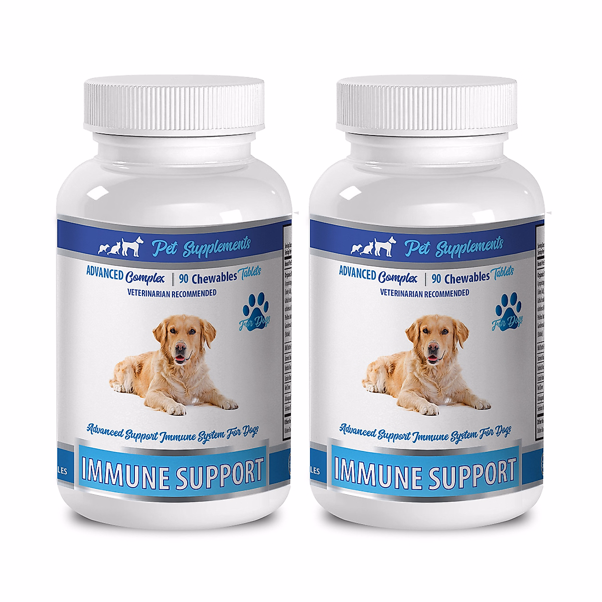 PET SUPPLEMENTS Dog Immune Treats - Advanced Immune System Support - CHEWABLE - for Dogs - Turmeric for Dogs Joints - 2 Bottle (180 Chews)