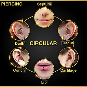 BanaVega 6PCS Bioplastic Pink Curved Piercing Acrylic 16 Gauge 5/16 8mm Ball Helix Septum Earrings Cartilage Jewelry 8322