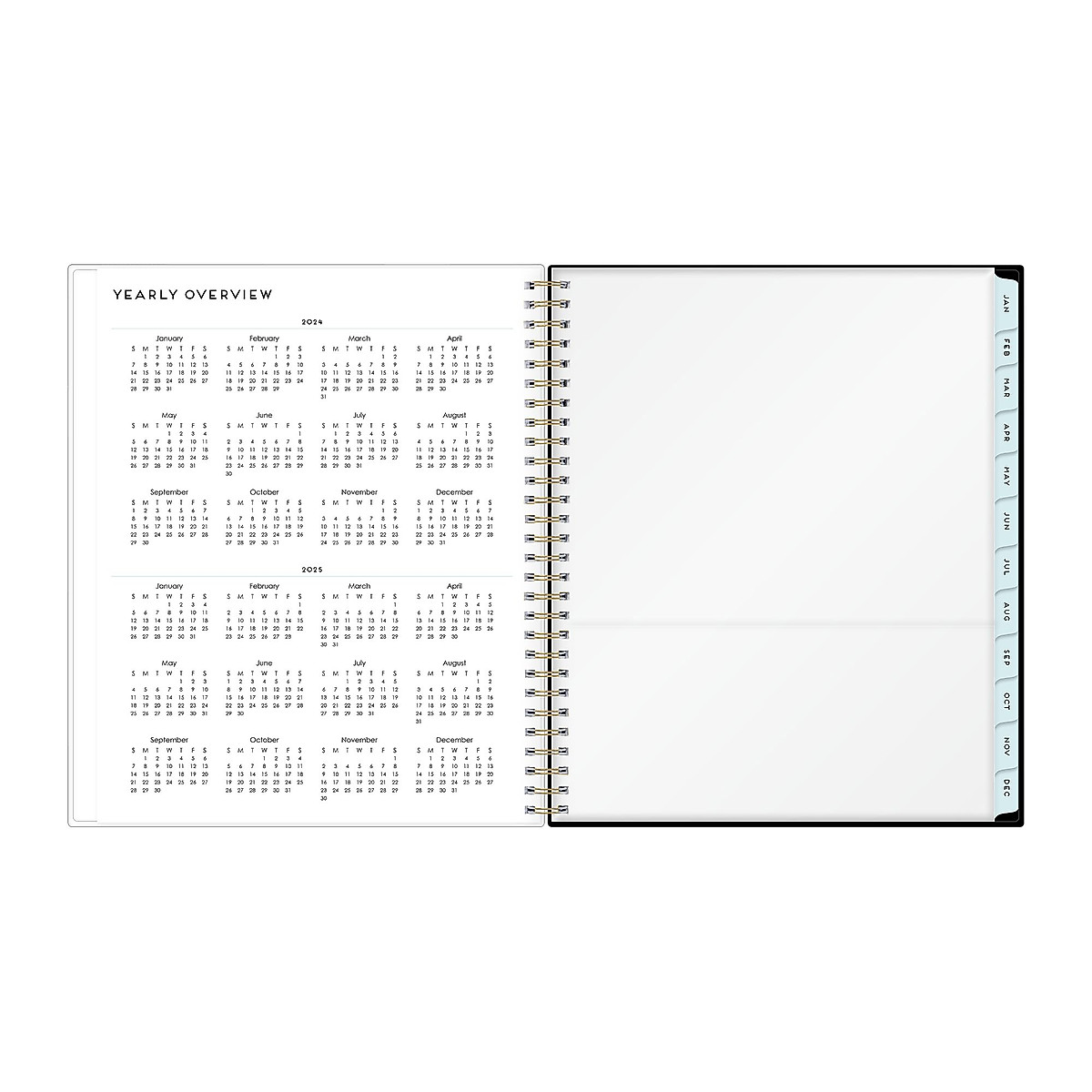 Blue Sky 2024 Monthly Planner, January - December, 8" x 10", Clear Pocket Cover, Wirebound, Baccara Dark (110216-24)