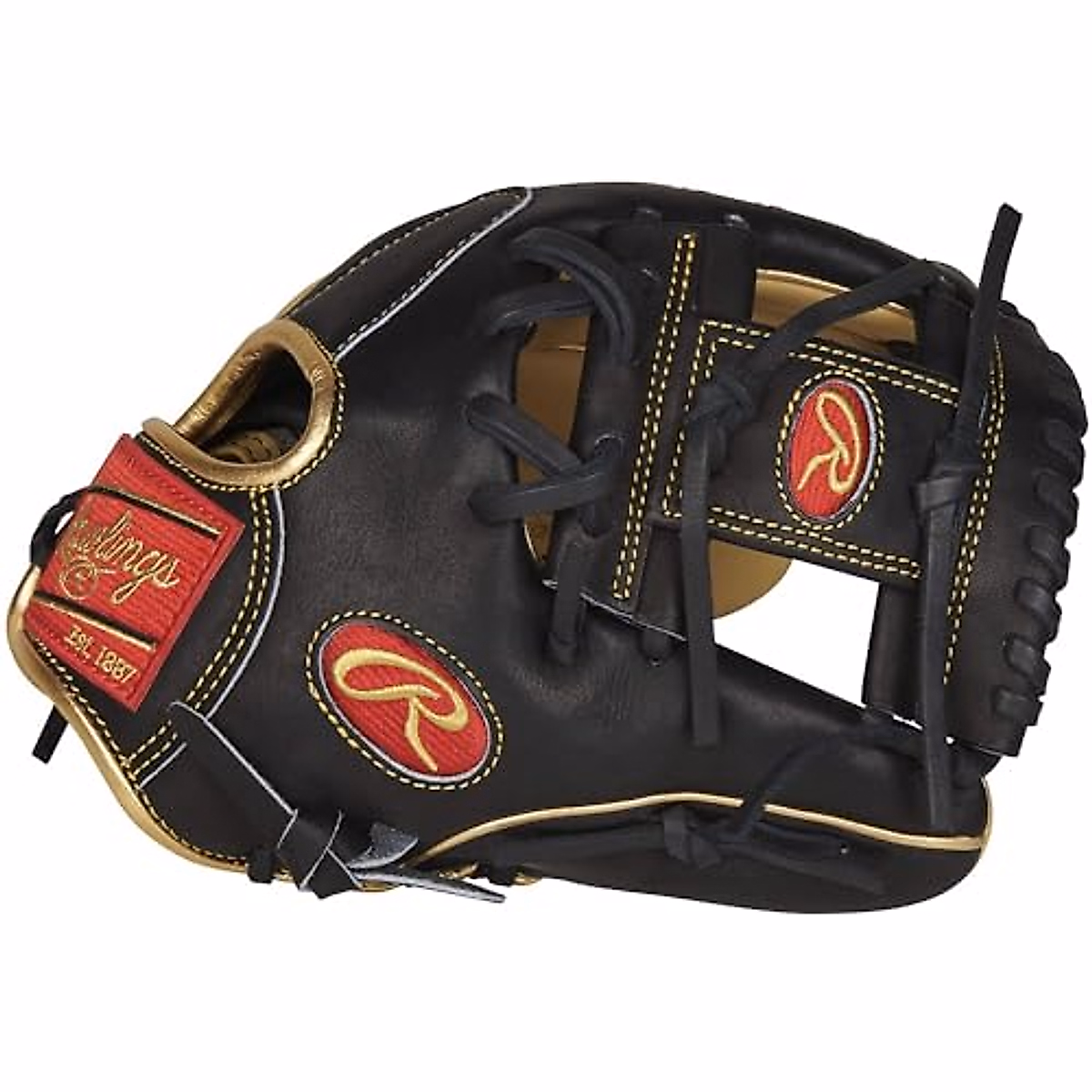 Rawlings | HEART OF THE HIDE Baseball Glove | CONTOUR - Youth Fit | Advanced Break-In | 11.5" | Pro I Web | Right Hand Throw | Camel/Black