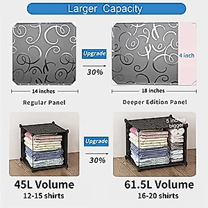 BRIAN & DANY Portable Closet Wardrobe - Cube Storage Organizer, Plastic Clothing Cabinet, Bedroom Armoires for Toys, Shoes, Clothes - More 30% Capacity Than Normal - 12 Cubes, Black