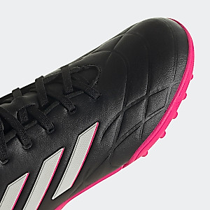 adidas Copa Pure.3 Turf Soccer Shoe, Black/Zero Metallic/Team Shock Pink, 1 US Unisex Little Kid