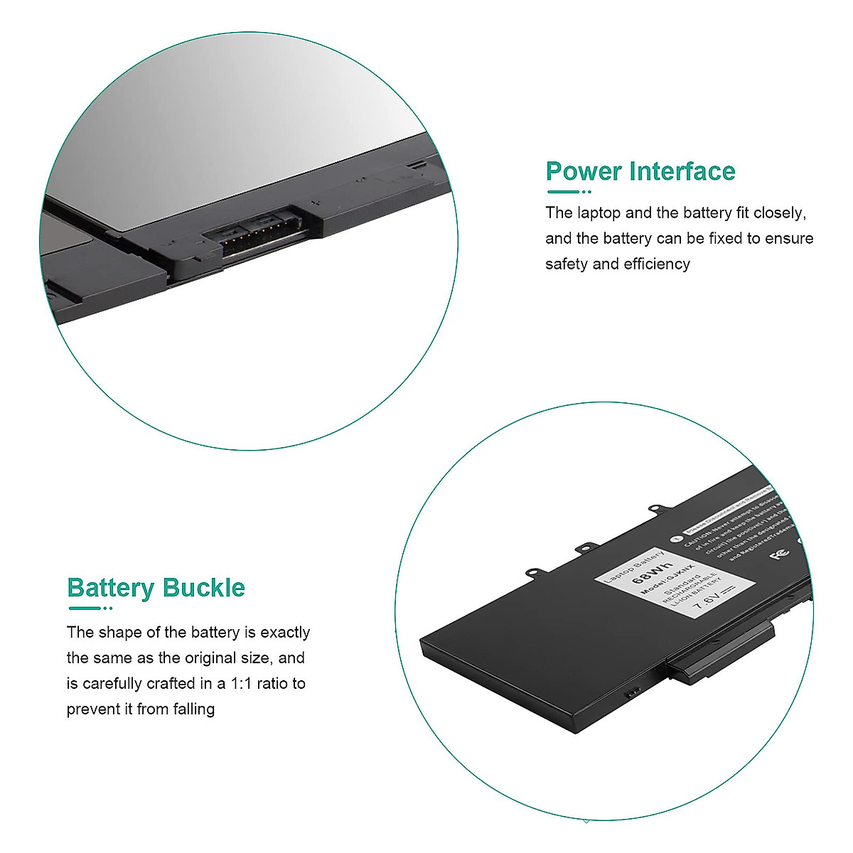Fancy Buying 68W GJKNX Laptop Battery for Dell Latitude 5480 5580 5280 5288 5290 5488 5490 5491 5495 5590 5591 E5480 E5580 E5490 E5590 Precision 15 3520 3530 DY9NT 0DY9NT GD1JP 0GD1JP 5YHR4 451-BBZG