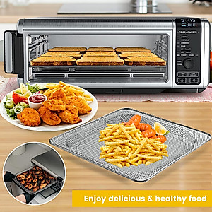 Air Fryer Basket for Ninja Foodi SP101 Digital Air Fryer Countertop Oven, 13.5 * 13.3'' Steel Wire Rack Accessorie Tray for Ninja Foodi SP100, SP101B1, SP101C Convection Oven, Dishwasher Safe