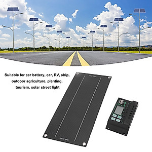 Fafeicy 600W Solar Panel Kit, 18V Voltage ABS Material 1200W (12V) 2400W (24V) Output Power Portable Solar Battery Charger Kit for RV Car