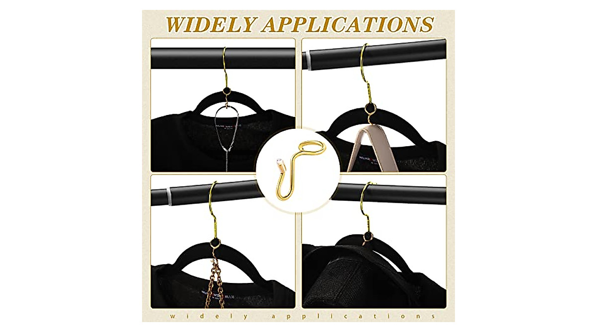 50 Gold Clothes Hanger Connectors for Space Saving & Organization