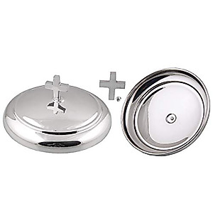 Communion Ware 2 Holy Wine Serving Trays with A Lid & 2 Stacking Bread Plates with A Lid + 80 Cups - Stainless Steel (Mirror/Silver)