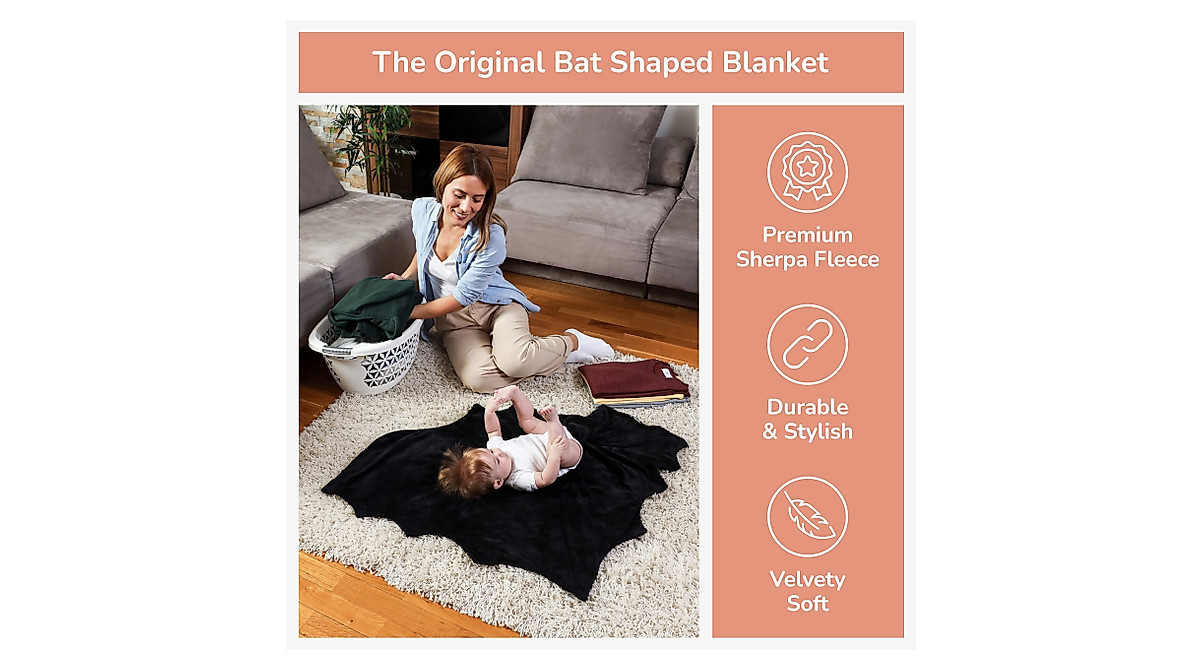 Gothic Baby Bat Swaddle Blanket Gift Set - Bumba Kids