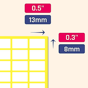 0.5" x 0.3", 2000 Pack - Small Labels Stickers, Matte White