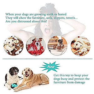 Dog Toys for Aggressive Chewers, Squeaky Tough Dog Chew Toys for Large Medium Small Dogs, Indestructible Durable Nylon and Natural Rubber Dog Teething Toy with Milk Flavor