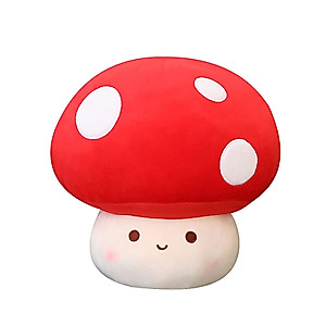 BULINGNA Cute Mushroom Plush Toy Cartoon Stuffed Animal Plushies Doll for Kids Adults Christmas/Birthday Gift for Boys Girls (9 inches, red)