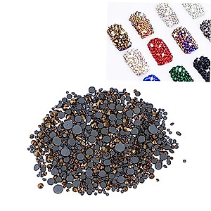 TEHAUX 2000 PCS Nail Art gems Gemstones for Crafts Nail Diamonds Rhinestones Crystal Gemstone Beads Flatback gems Stones Rhinestones Flatback Crystal Beads for Necklace Making DIY Bead 3D