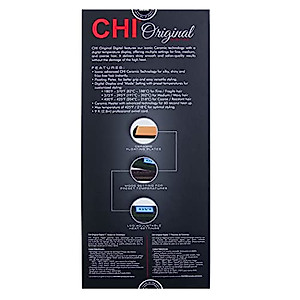 CHI Original Digital Ceramic Hairstyling Iron - Includes 3-hair Ties, Poison Ivy