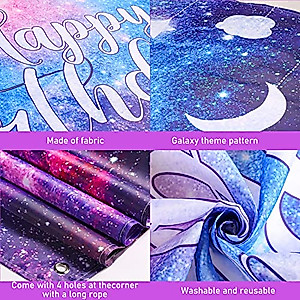 Space Galaxy Birthday Backdrop Cosmic Galaxy Background Starry Universe Nebula Stars Photography Background Banner for Kids Birthday Party Baby Shower Decoration, 70.8 x 43.3 Inches