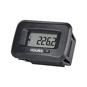 Runleader LCD Digital Hour Meter,AC/DC 5V to 277V,Maintenance Reminder for Zero Turn Lawn Mower Tractor Generator Golf cart Scrubber Marine ATV Motor Compressor and Gas Powered Device