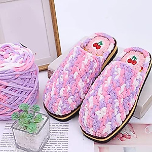 Knitted Yarn Skeins Chenille Yarn Single Ply Crocheting Skeins 165G Crochet Yarn Velvet Chenille Blanket Yarn for Crocheting and Knitting, Soft Fluffy Chenille Yarns for Sweater Scarf Handcrafting