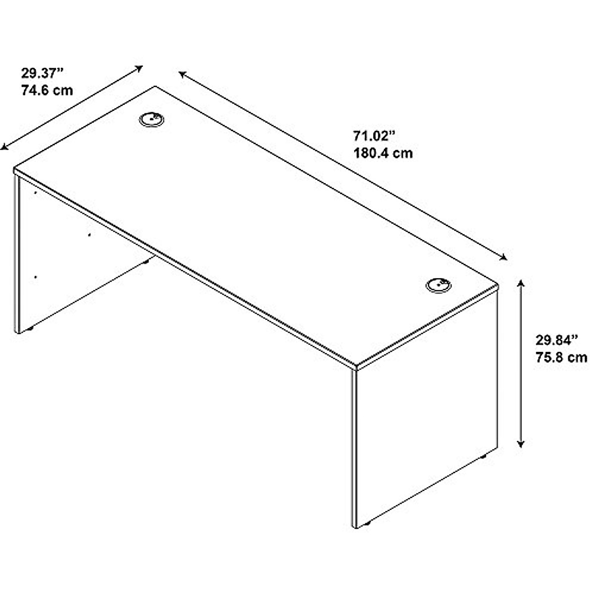 Bush Business Furniture Desk, 72W x 30D, Mocha Cherry